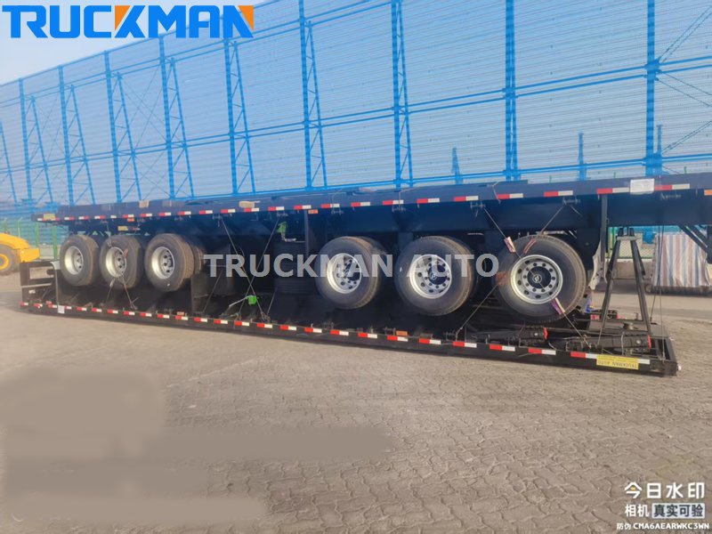 2 Units 80 Tons Extendable Flatbed Trailer Delivery To Guinea ...